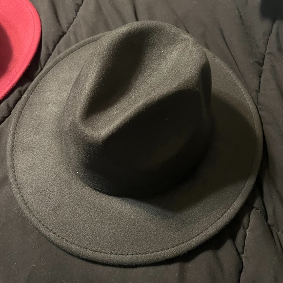 Other | Red And Black Fedora Hats | Poshmark